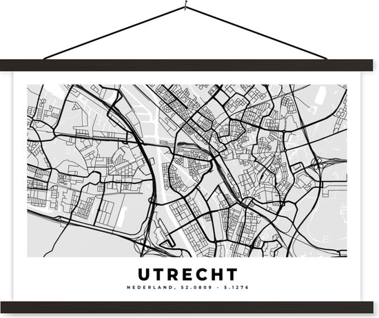 Posterhanger incl. Poster 150x100 cm - Schoolplaat - Kaart - Nederland ...