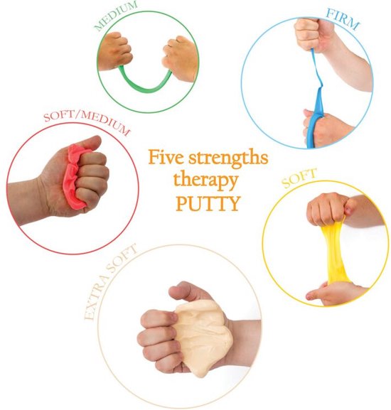 Sensory Tactile Theraputty Therapy Putty Multi Pack 5 kleuren -5 ...