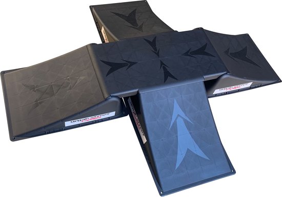 Urban Street Ramps 4-way Mini Skateramp - 117 x 150 cm - Zwart | bol