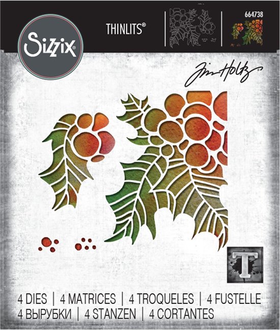 Sizzix Thinlits Snijmal Set - Holly Pieces - 4 stuks | bol.com