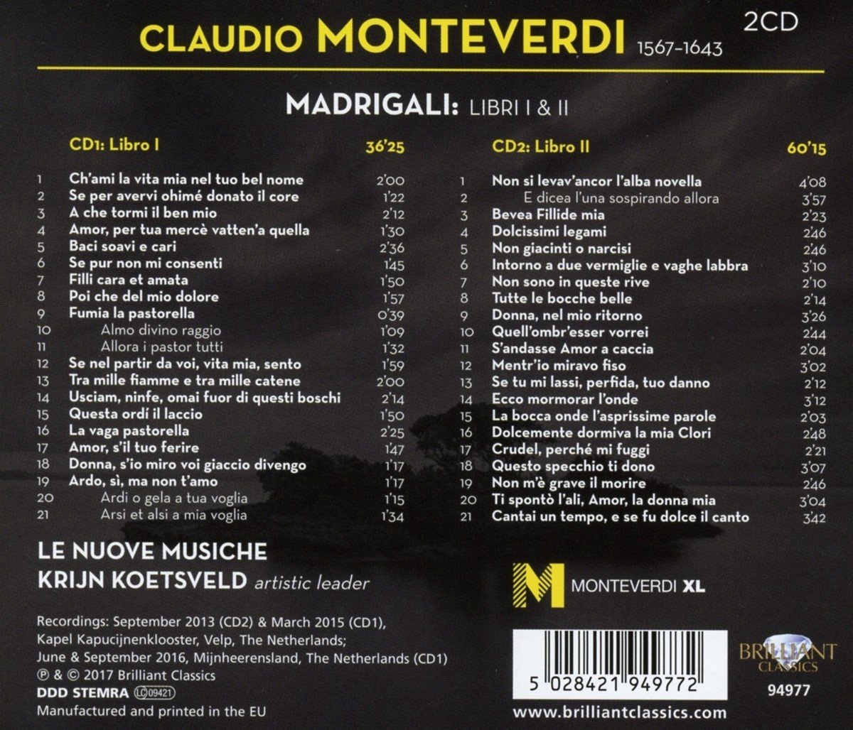 Le Nuove Musiche & Koetsveld Krijn - Monteverdi: Madrigals, Libri I & II (CD), Krijn... | bol.com