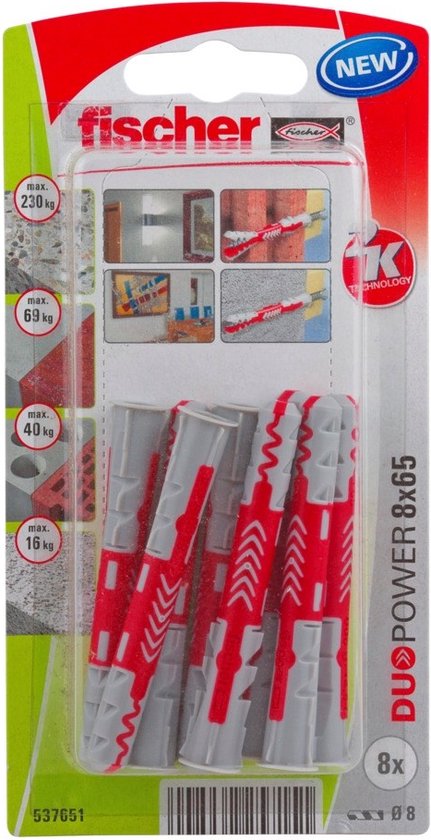 Fischer plug Duopower 8x65mm (Per 8 stuks) | bol