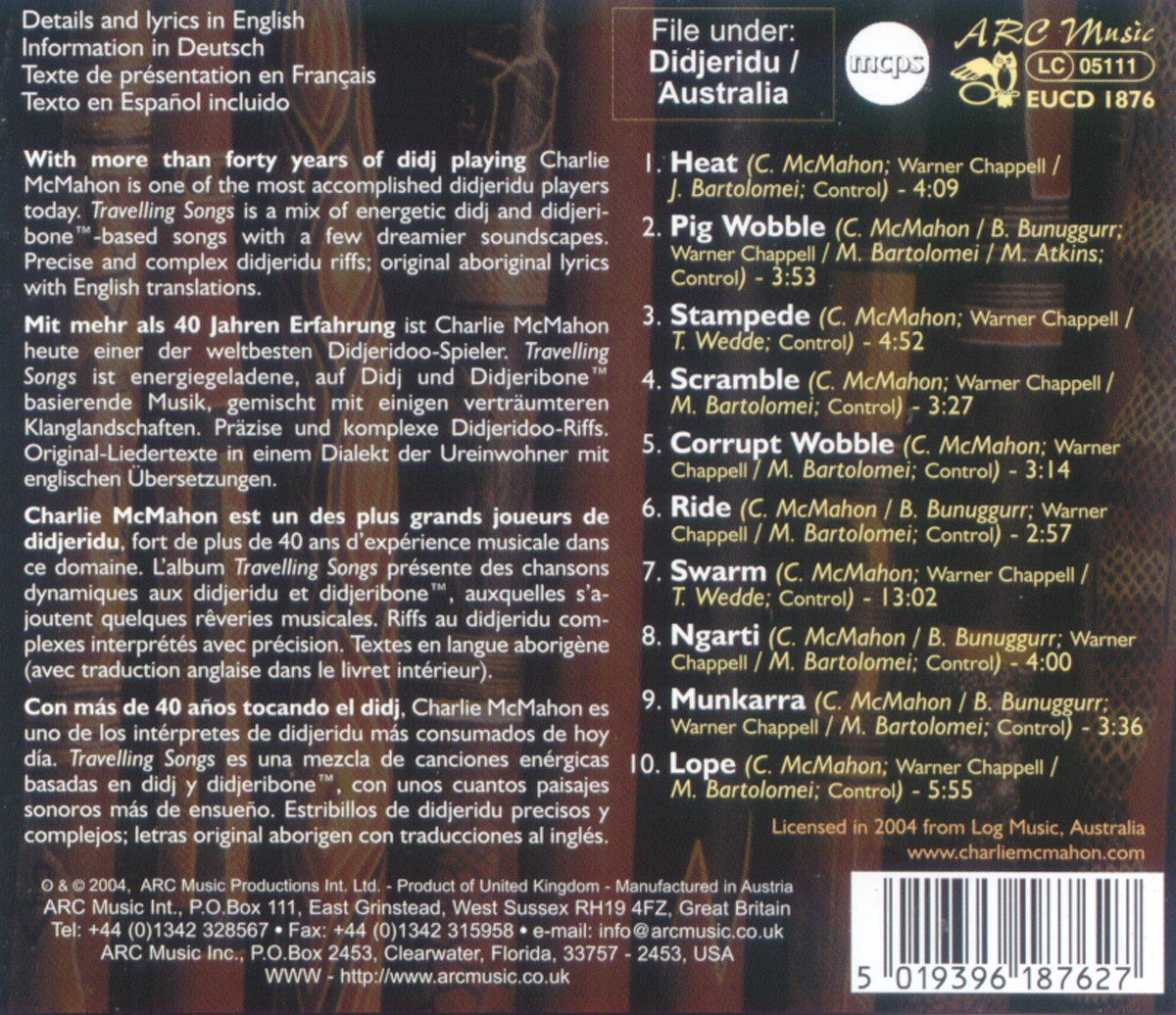 Charlie McMahon & Gondwana - Didjeridu Travelling Songs (CD), Charlie ...