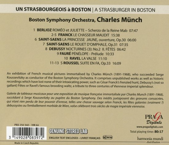 Orchestre Symphonique De Boston - Tribute To Charles M'nch (CD ...