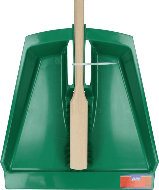 Stoffer en Blik- Groen - Houten handveger | bol