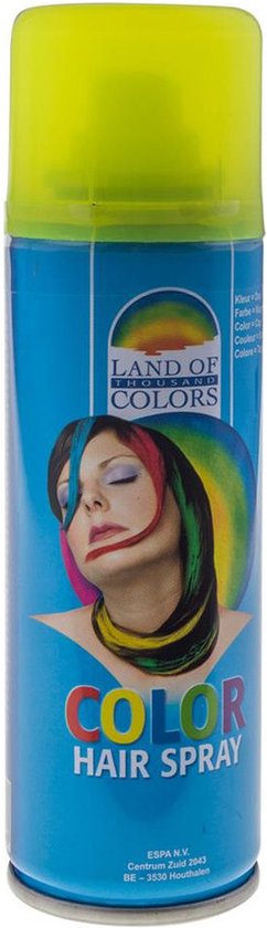 Carnaval verkleed haar verf - fluor geel - busje 111 ml - Haarspray ...