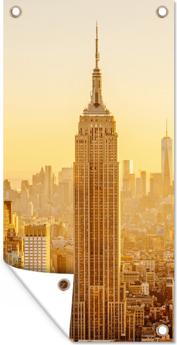 Affiche Clôture Coucher de soleil doré à l' Empire State Building à New ...