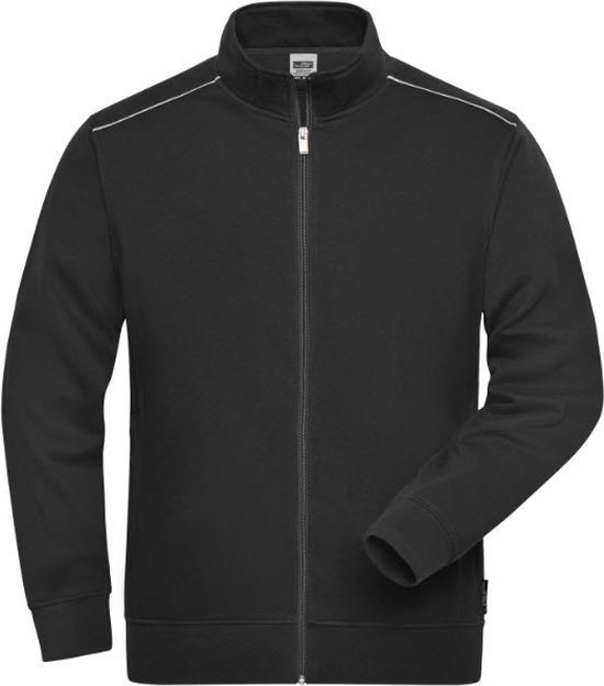 James & Nicholson Solid sweater jas met rits JN894 heren - Zwart - XS | bol
