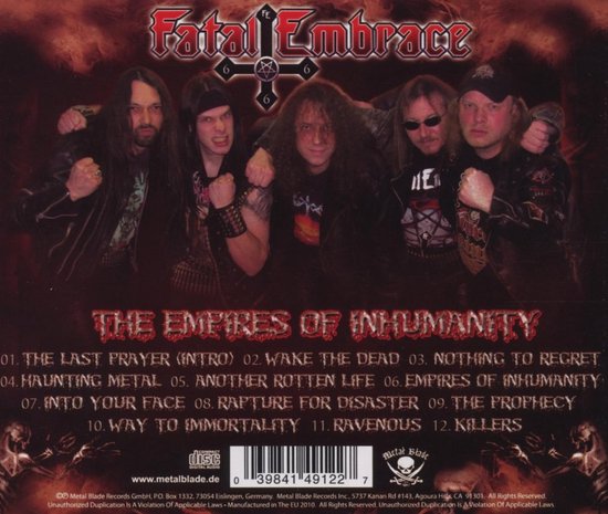 Fatal Embrace - The Empires Of Inhumanity (CD), Fatal Embrace | Muziek ...