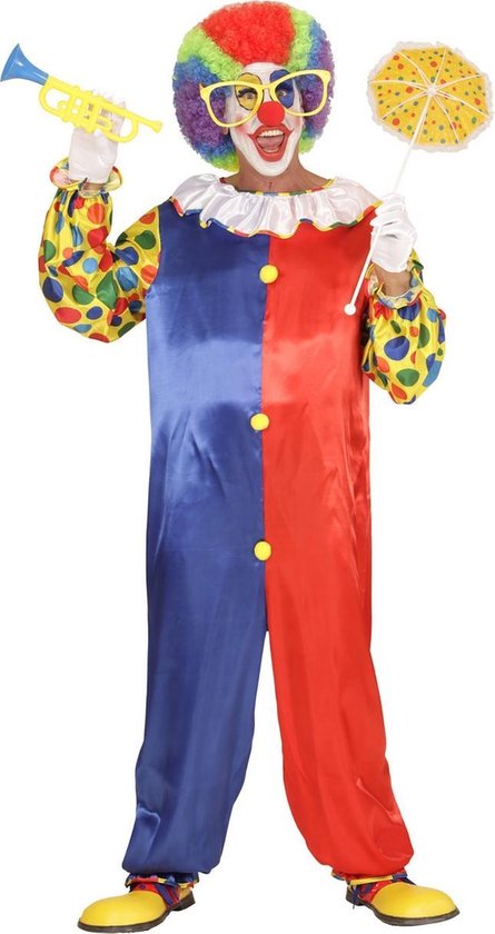 Widmann - Clown & Nar Kostuum - Clown Zwart Rood Traditioneel - Man ...