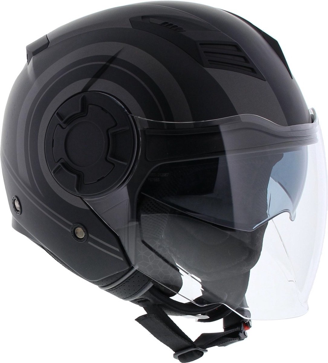 Vito Isola jethelm mat zwart titanium XS - Scooterhelm & Motorhelm ...