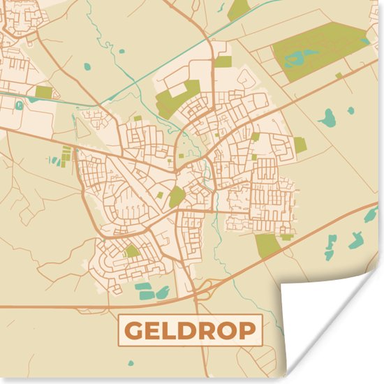 Poster Geldrop - Plattegrond - Kaart - Stadskaart - 30x30 cm | bol.com