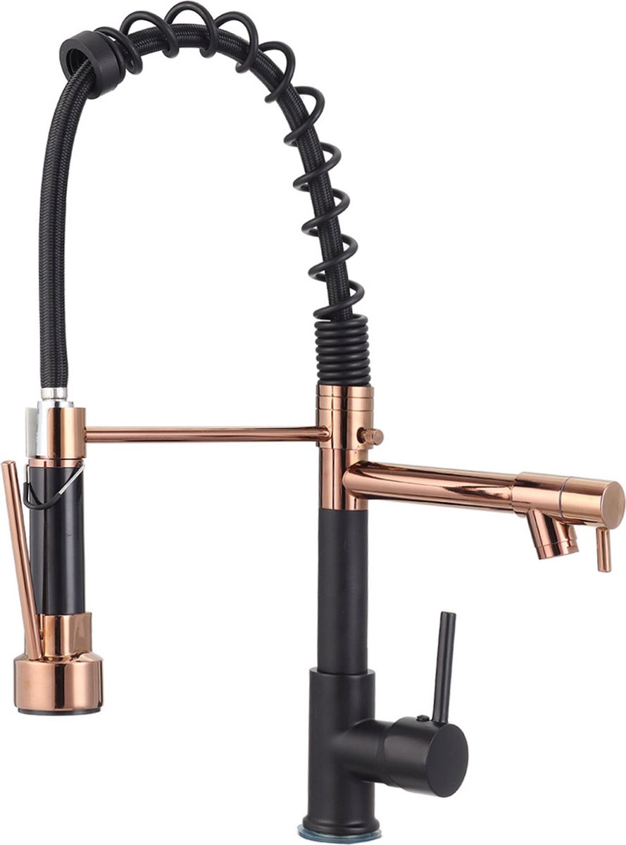 Keukenkraan - mengkraan - met uittrekbare uitloop - 2 Handvat - Flexibele Slang -... | bol.com