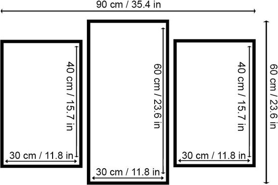 Trend24 - Canvas Schilderij - Strand en duin - Drieluik - Landschappen - 90x60x2 cm -... | bol