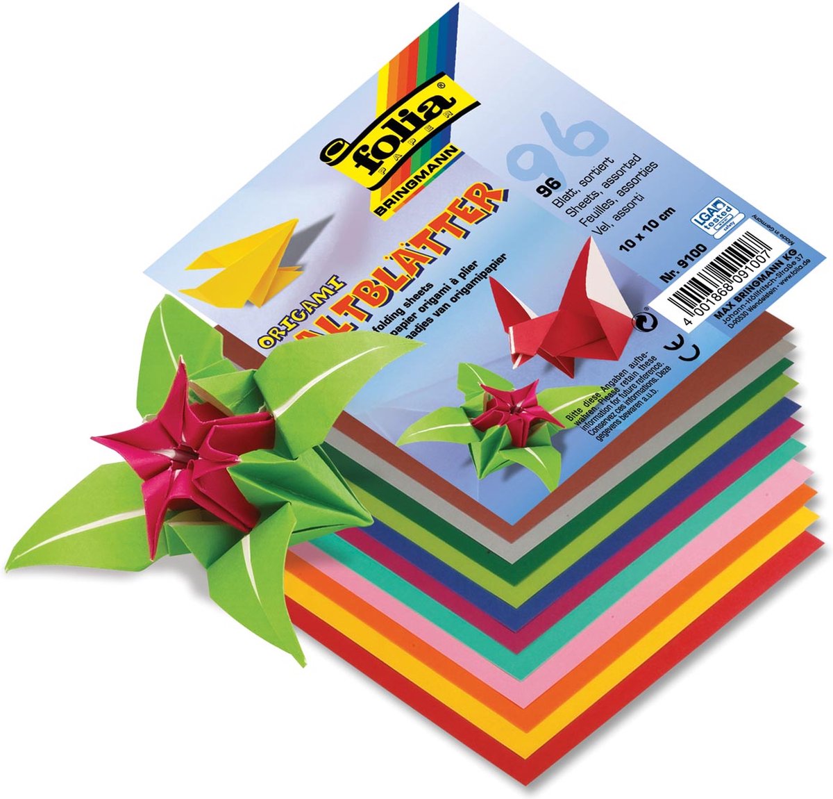 folia Feuilles de papier origami à plier, 100 x 100 mm | bol.com