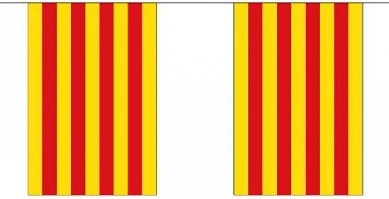 2x Buiten vlaggenlijn Catalonie 3 meter - Catalaanse vlag - Supporter ...