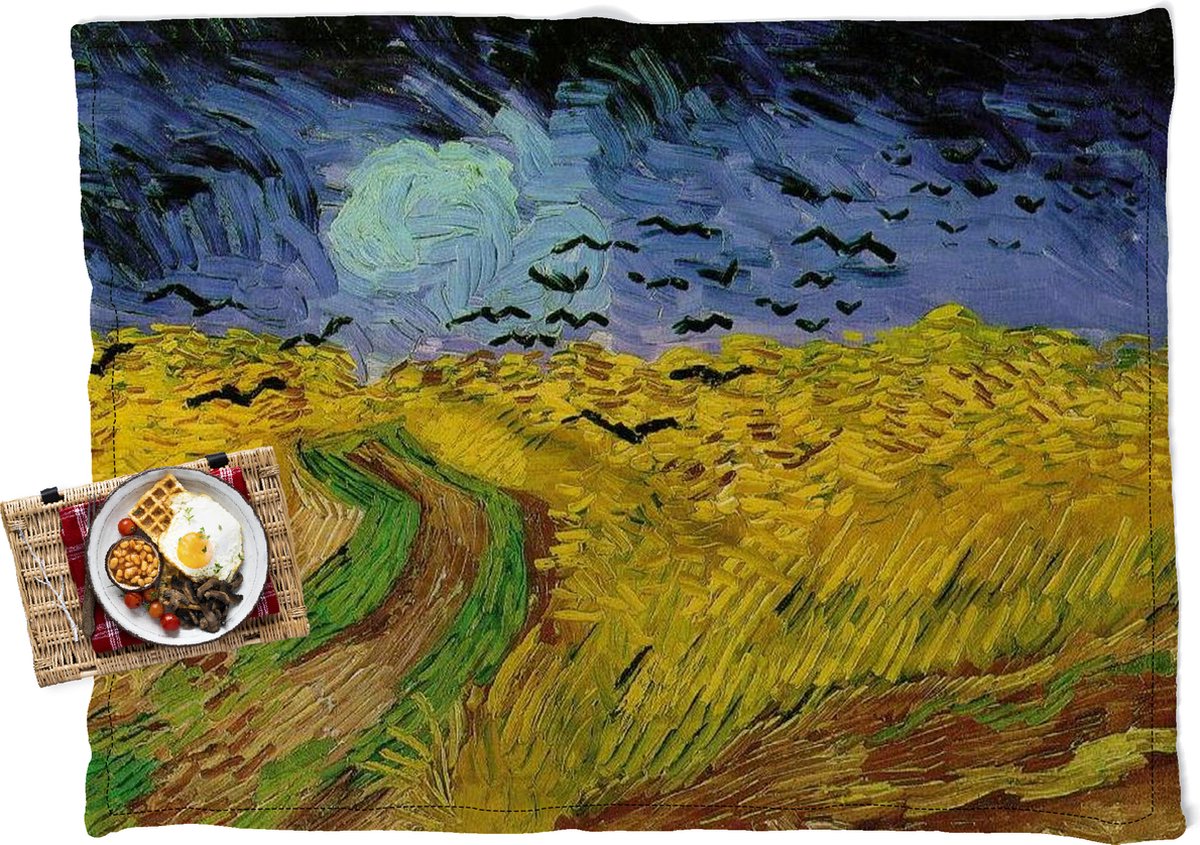 Picknickkleed - Buitenkleed - Korenveld met kraaien - Vincent van Gogh - Vloerkleed... | bol.com