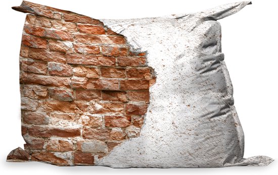 PillowMonkey - Zitzak Volwassenen - Gips - Muur - Baksteen - 175x135 cm ...
