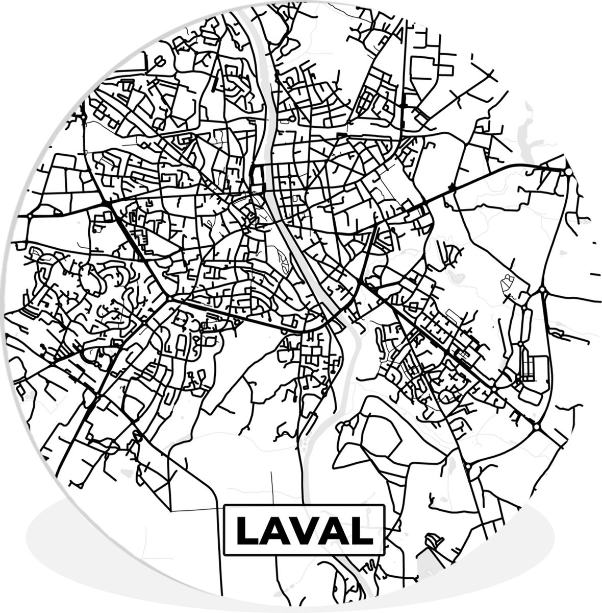 Wall Circle - Wall Circle Indoor - Carte - Laval - Plan de Ville - France - Carte -... | bol.com