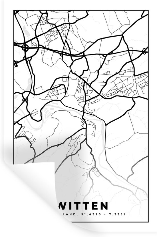 Muurstickers - Sticker Folie - Witten - Kaart - Plattegrond ...