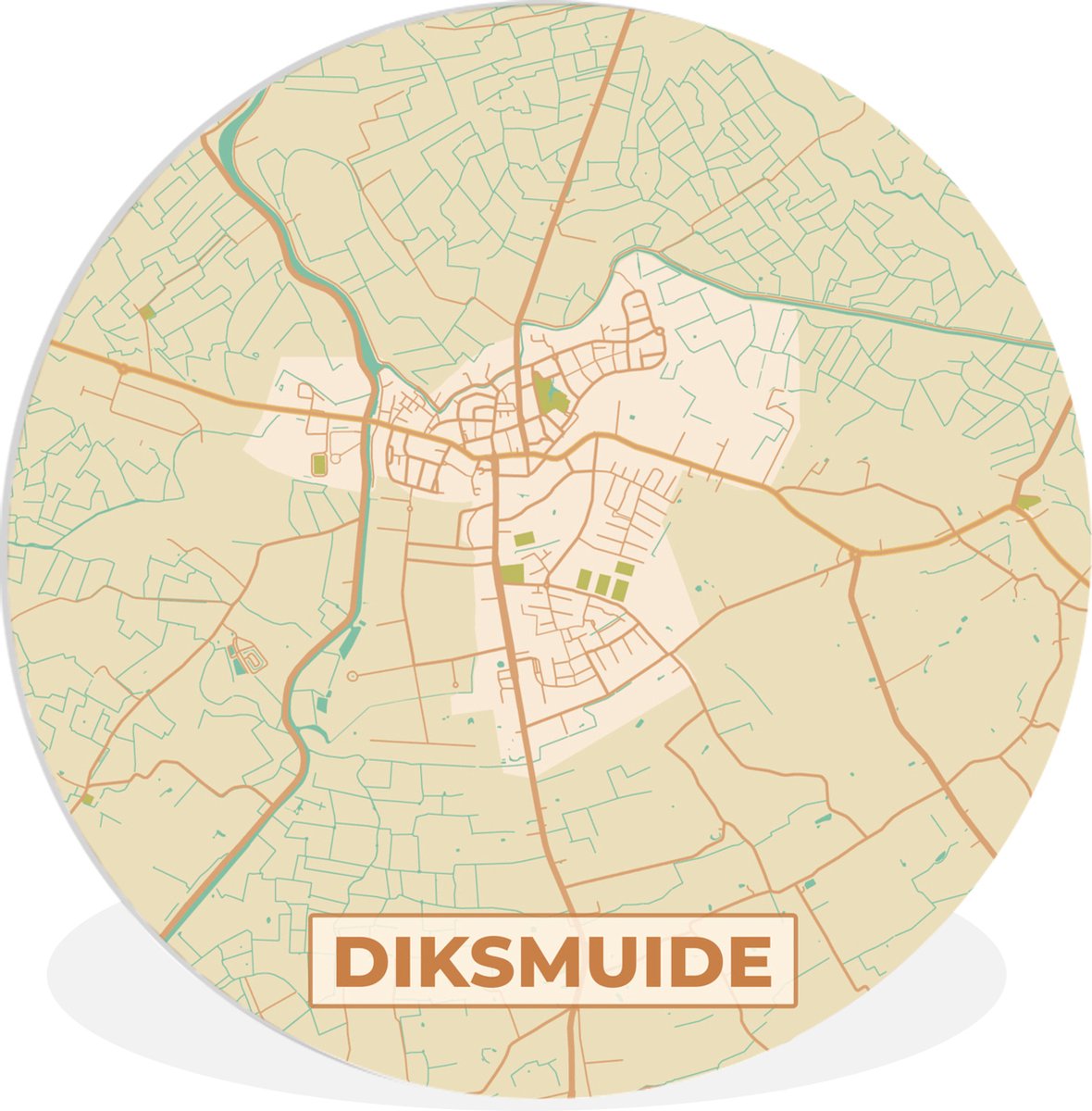 Wall Circle - Wall Circle Indoor - City Map - Map - België - Diksmuide ...
