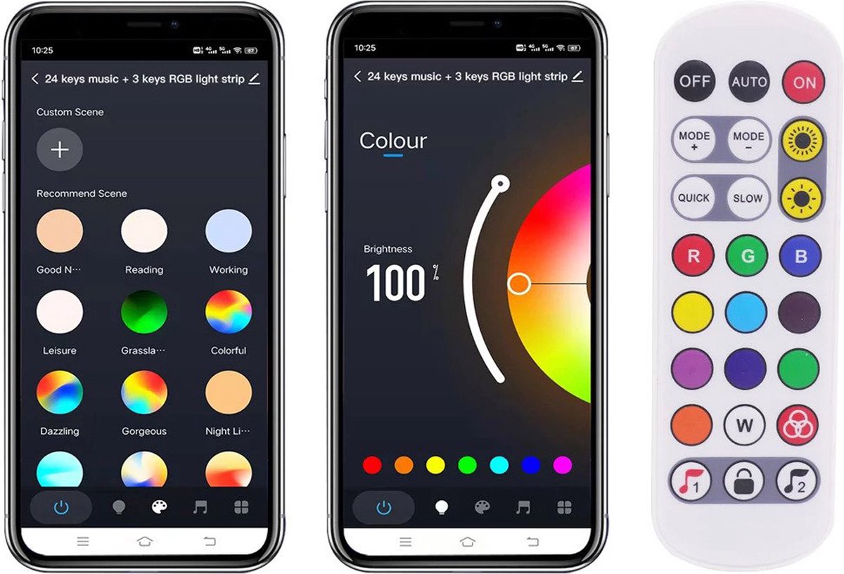 Wi-Fi en IR 24Knops Afstandsbediening voor RGB LED strip 220V | bol