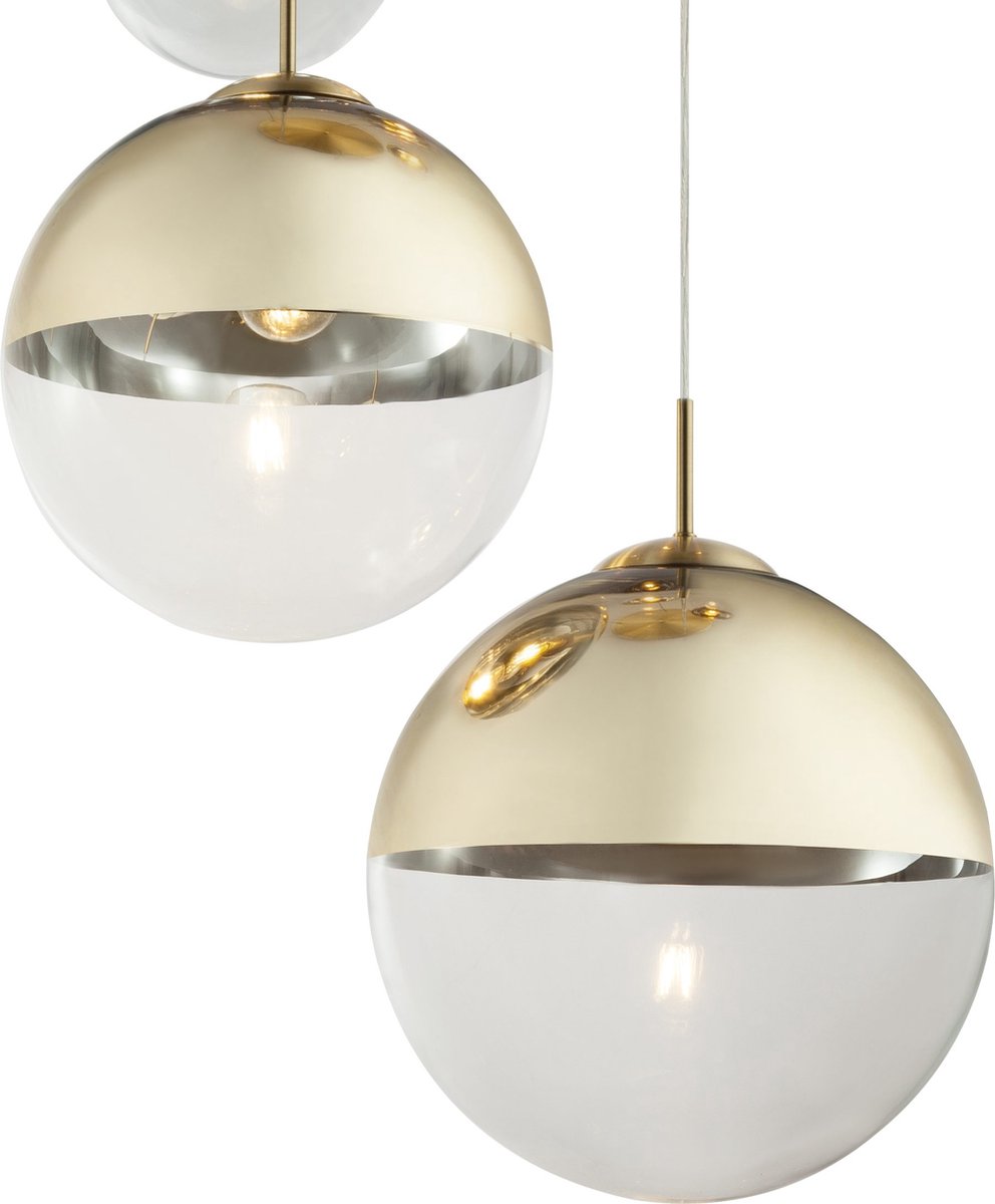 Klassieke hanglamp Varus - L:65cm - E27 - Metaal - Goud | bol.com