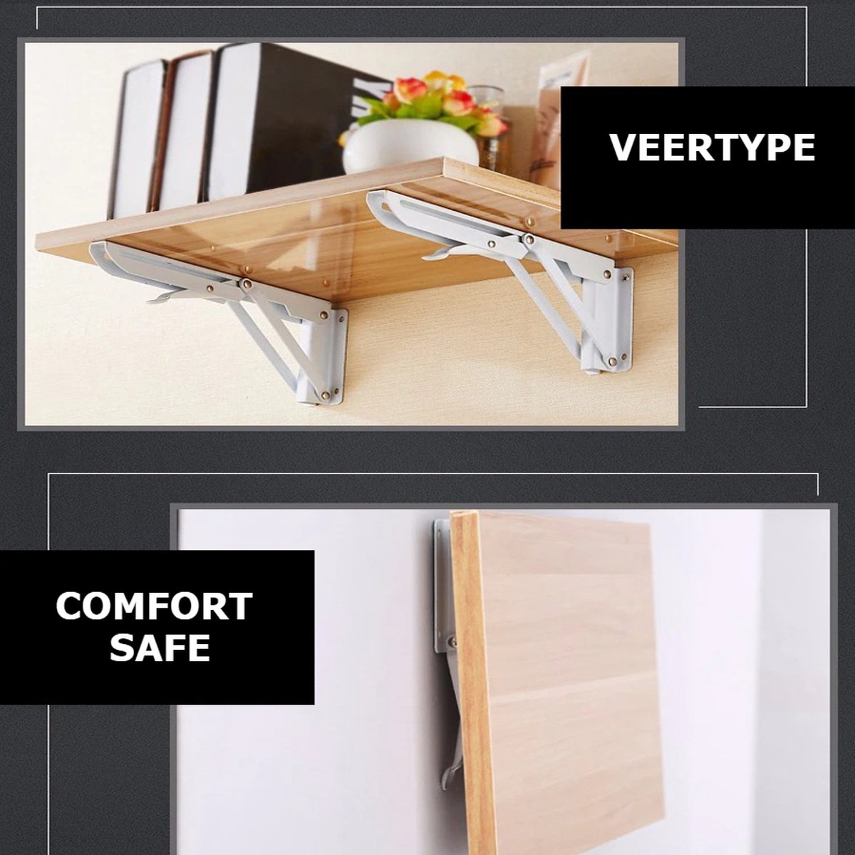 S-Home® Wandplank beugel- Plank Ondersteuning - Driehoek Beugel ...