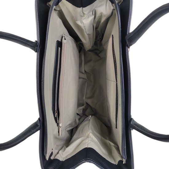 Flora & Co hand/schoudertas beige taupe geschikt voor A4 mappen extra ...