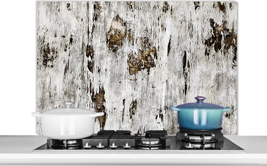 KitchenYeah - Spatscherm keuken - Spatbord - Hout - Wit - Boom ...