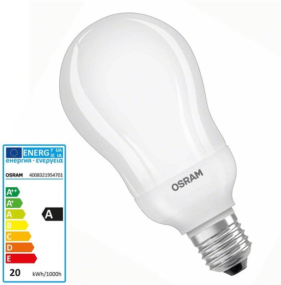 Osram DULUX® Spaarlamp Classic A 20W/827 - LUMILUX® Warm Wit 1152 Lumen 220-240V E27 | bol.com