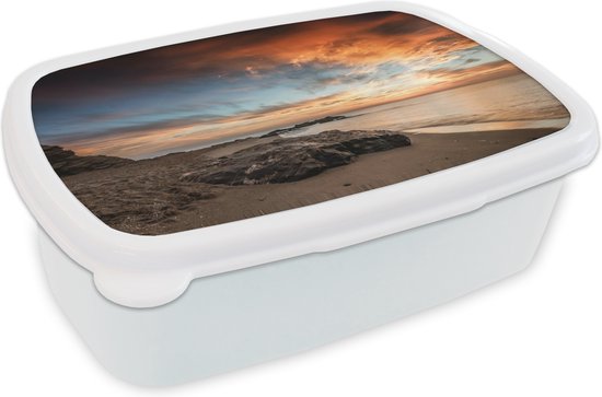 Broodtrommel Wit - Lunchbox - Brooddoos - Strand - Stenen - Avond ...