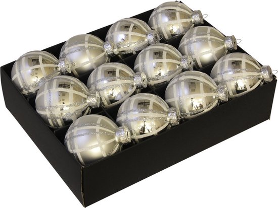 Luxe decoratieve glazen kerstbal - 12 stuks | bol.com
