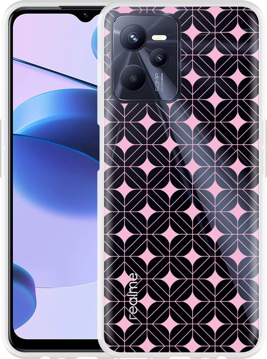 Realme C35 Hoesje Geometrisch Pink - Designed by Cazy | bol