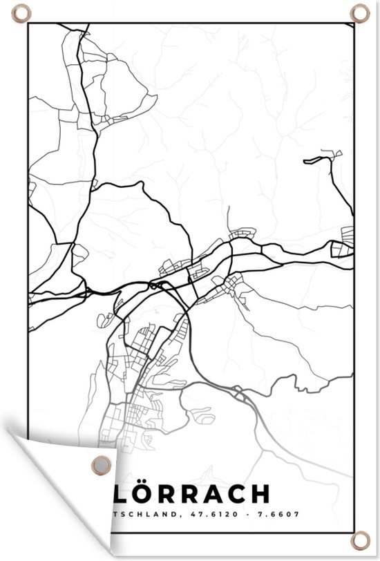 Tuinposters buiten Plattegrond - Kaart - Lörrach - Stadskaart - 60x90 ...