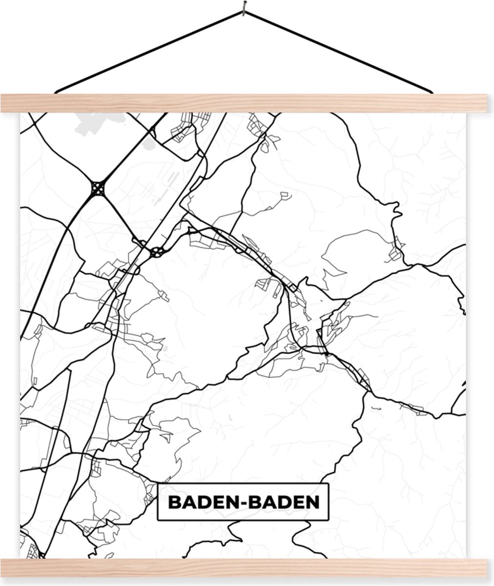 Schoolplaat - Baden-Baden - Stadskaart - Plattegrond - Kaart - 40x40 cm ...
