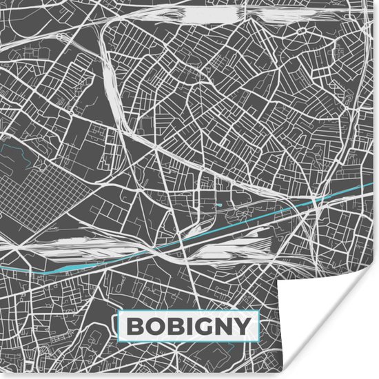 Poster Plattegrond – Bobigny – Stadskaart – Kaart – Frankrijk - 100x100 ...