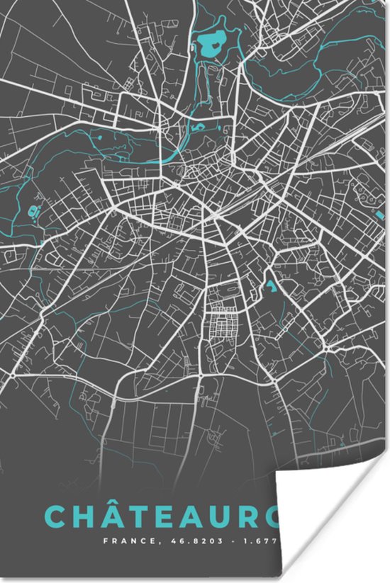 Affiche Châteauroux - Carte - Plan de ville - France - Carte - 20x30 cm ...