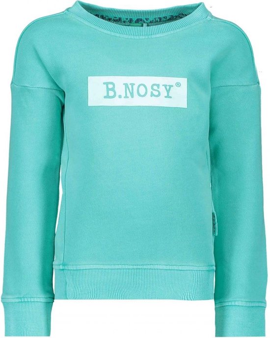B-Nosy Meisjes sweaters B-Nosy Girls garment dye sweater with logo mint ...