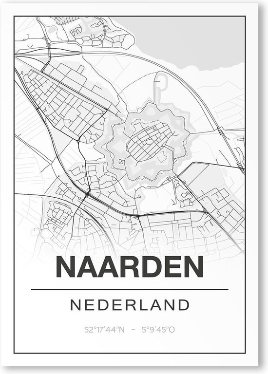 Poster/plattegrond NAARDEN - 30x40cm | bol