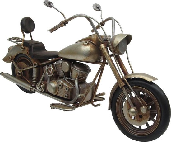 Clayre & Eef Decoratie Miniatuur Motor 29*10*15 cm Goudkleurig Ijzer ...