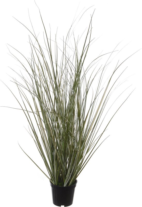 Groene helmgras/duingras kunstplant in zwarte kunststof pot 50 cm ...