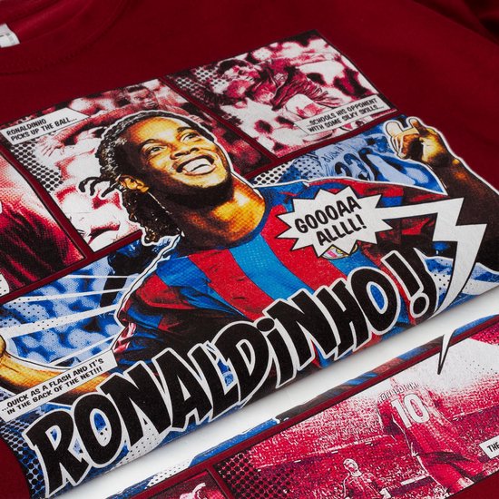 Ronaldinho Barca Comic T-shirt - Rood - S | bol