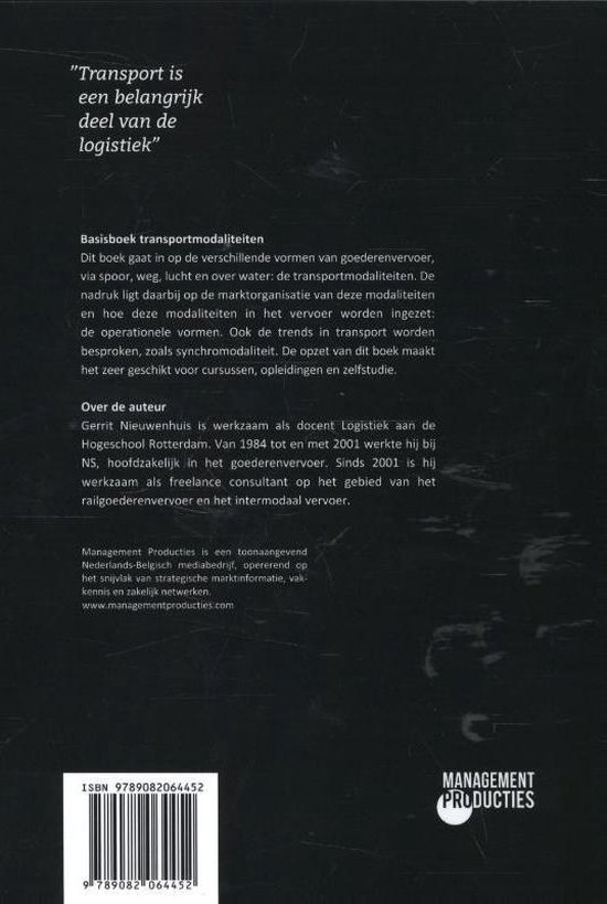 Basisboek transportmodaliteiten | 9789082064452 | Gerrit Nieuwenhuis ...