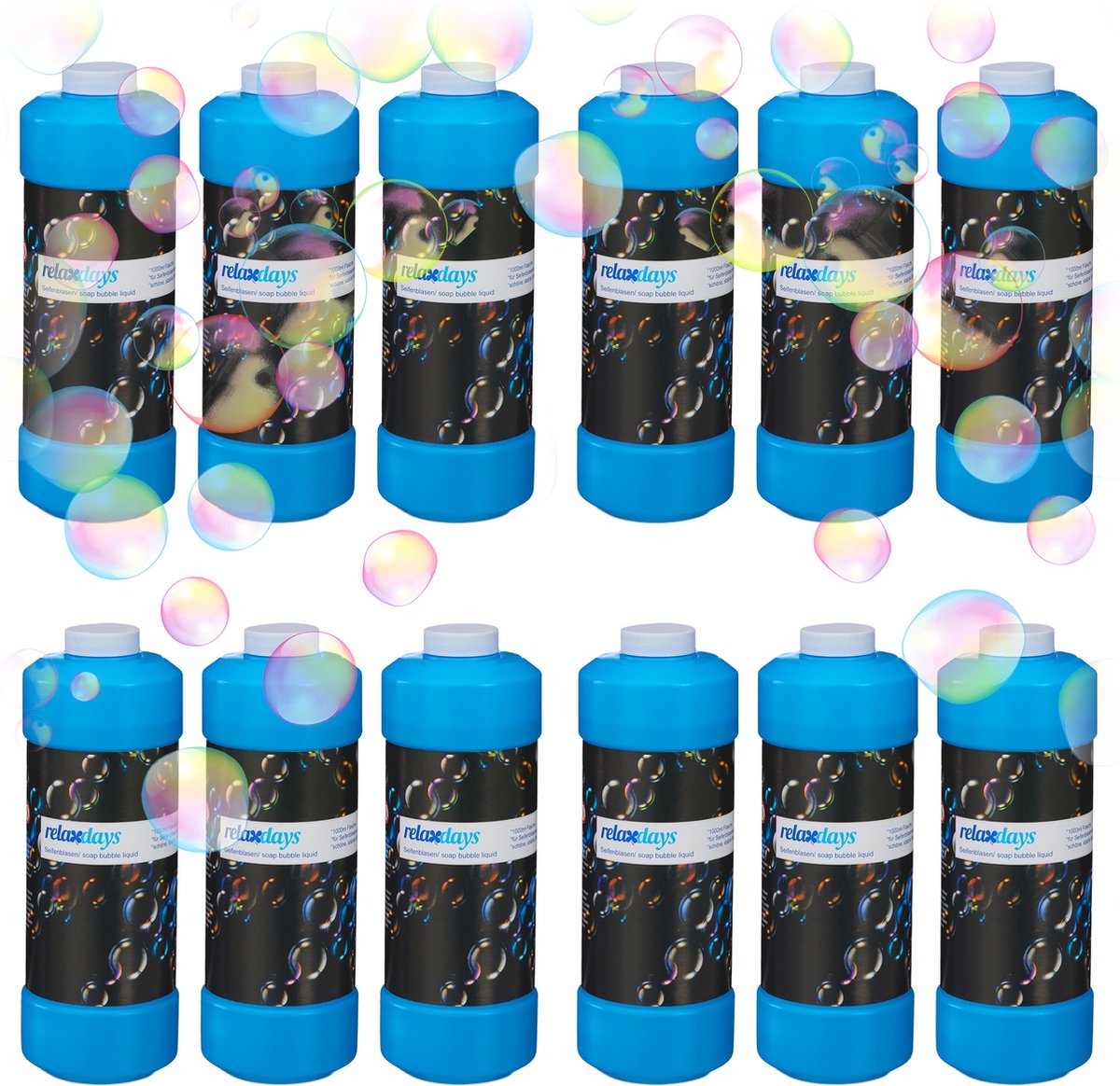 Relaxdays 12 x 1 liter bellenblaas - navulling voor bellenblaaspistool ...