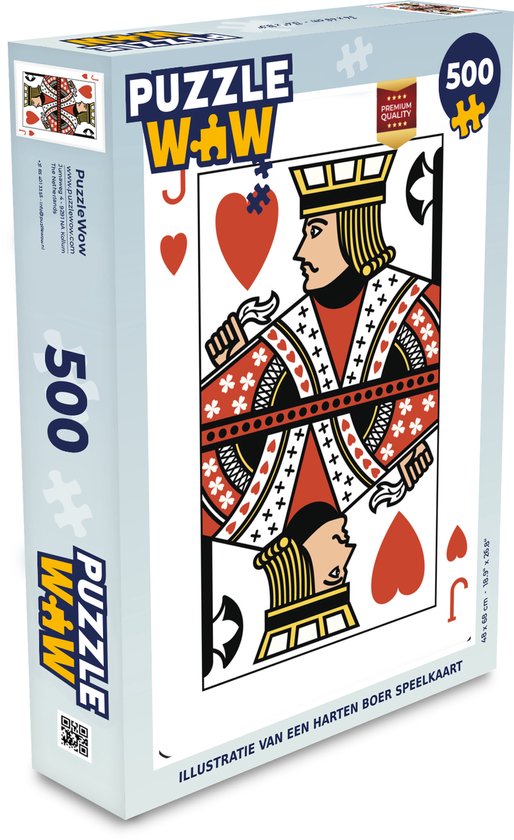 Puzzel 500 stukjes Speelkaarten - Illustratie van een harten boer ...