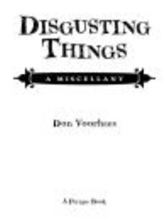 Disgusting Things: A Miscellany (ebook), Don Voorhees | 9781440631092 ...