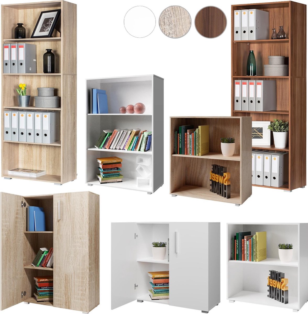 Opbergkast Vela - 77 x 60 x 30 cm - 2 vakken met 2 deuren - Wit - Kast ...