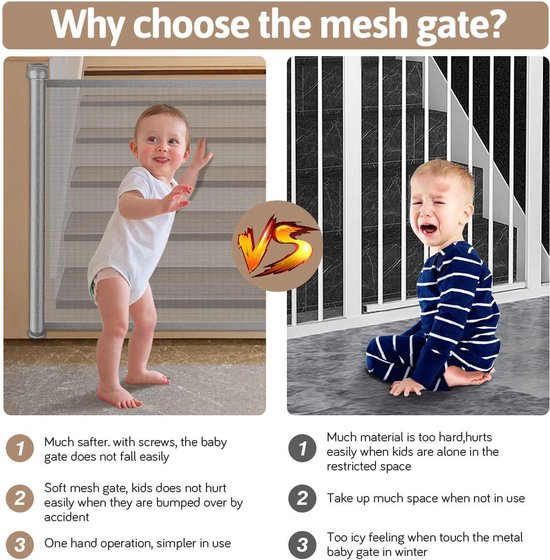 Product Plaza - Veiligheid gate - Intrekbare Baby Veiligheid ...
