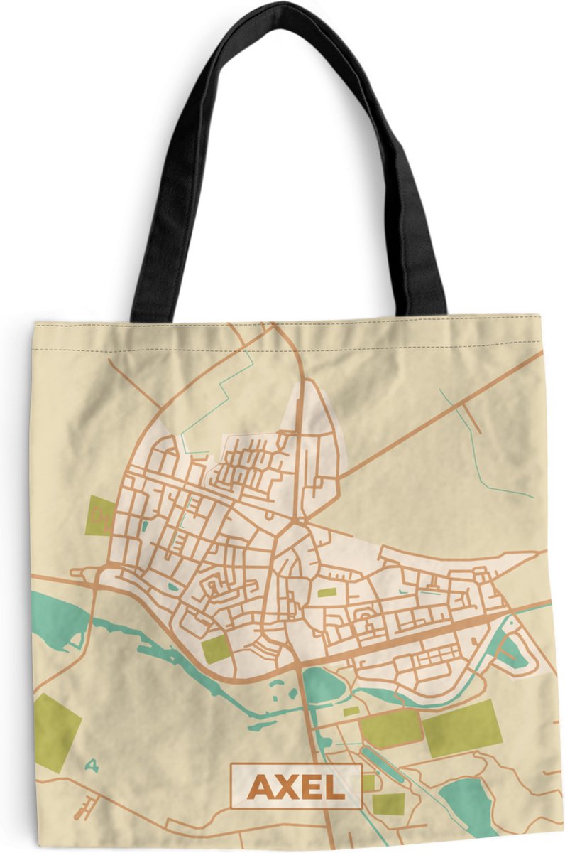 Schoudertas - Strandtas - Shopper Plattegrond - Axel - Vintage - 45x45 ...
